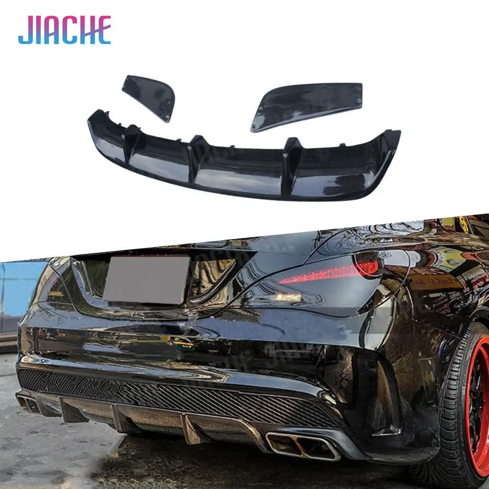 Carbon Fiber 3Pcs R Style Rear Diffuser For Mercedes Benz CLA W117 ...