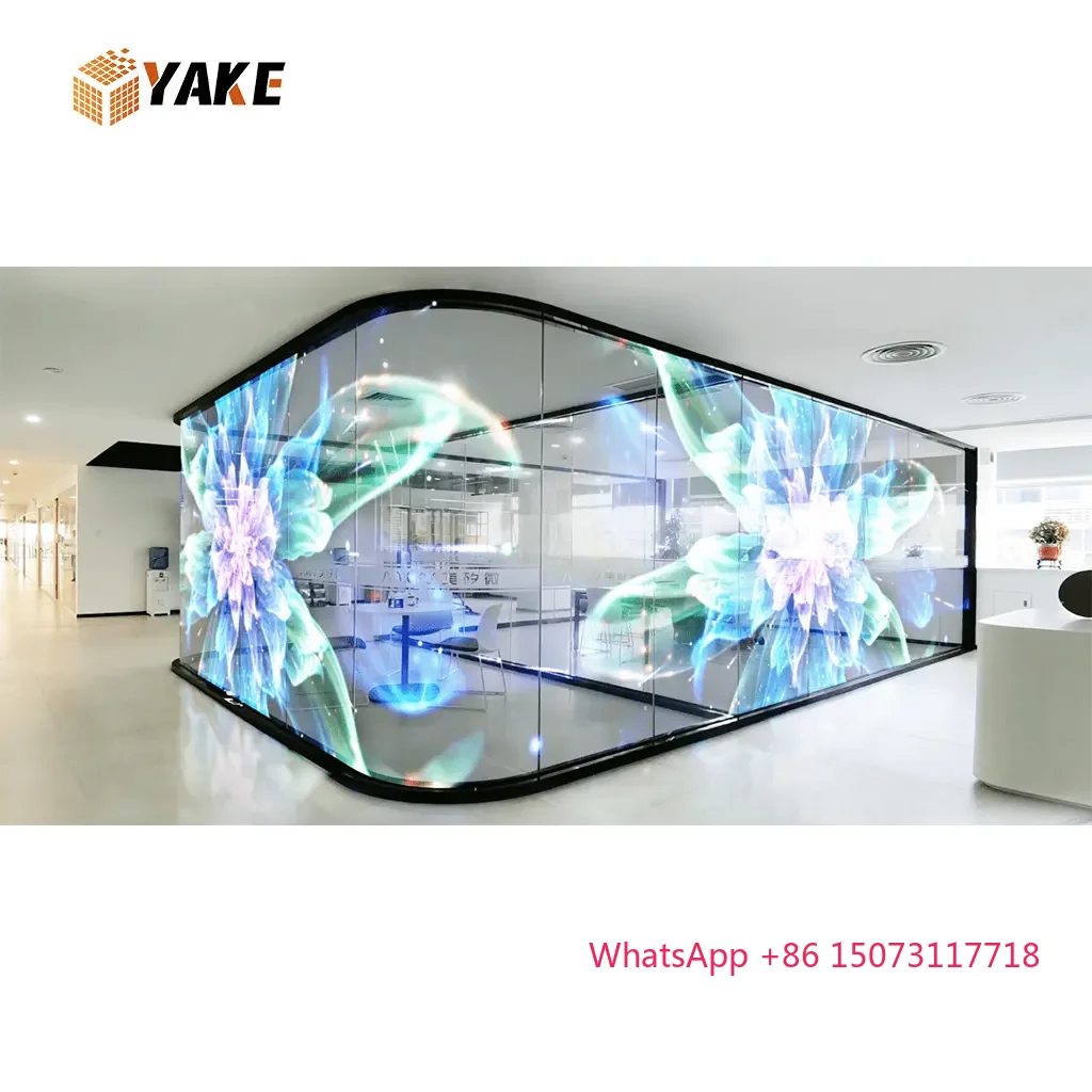 Customized Flexible Transparent LED Film Advertising LED Display Glass ...