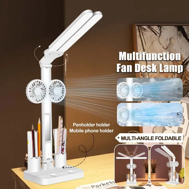 Multifunction-LED-Desk-Lamps-with-Fan-Dimmable-Eye-protection-Book ...