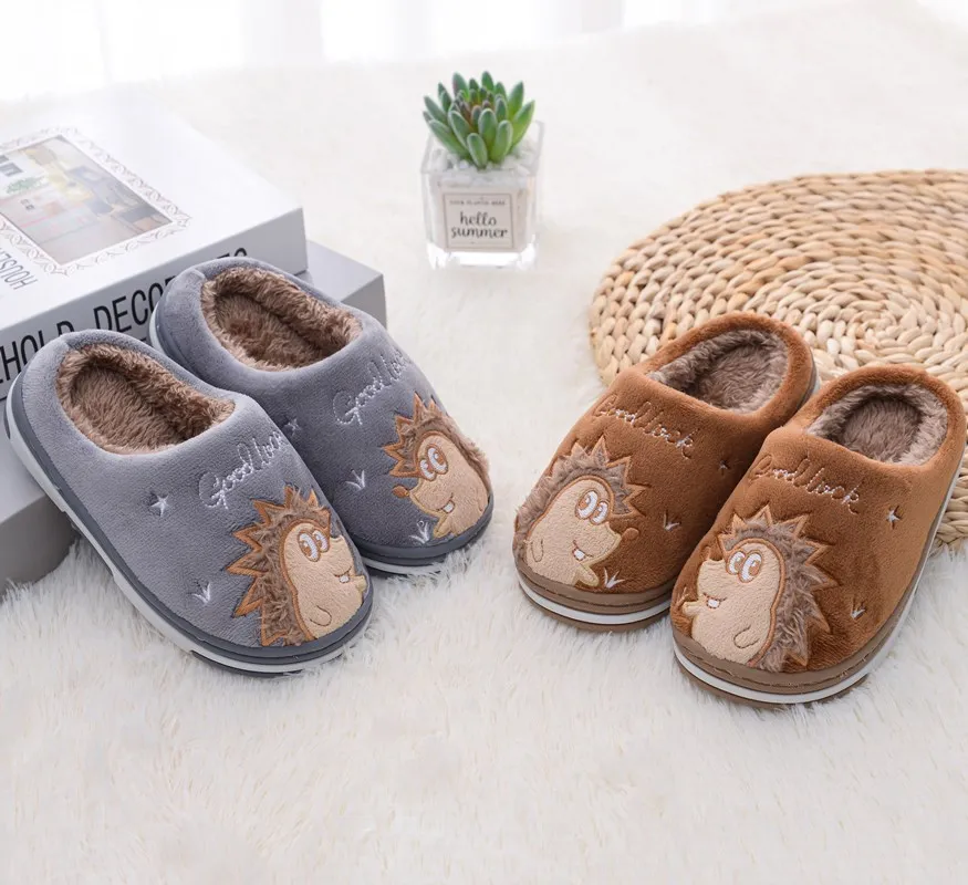 Children-Boys-Girls-Autumn-Winter-Home-Furry-Cute-Flip-Flops-Hedgehog ...