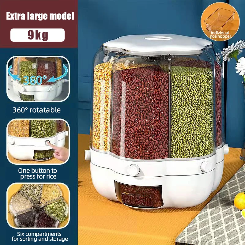 Home-Food-Storage-Container-Rotatable-Rice-Barrels-Sealed-Cereal ...