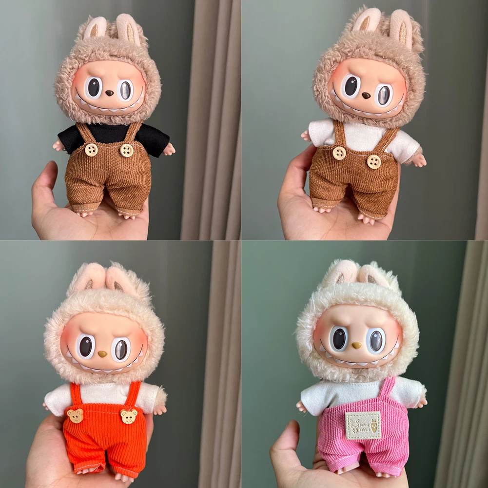For 17cm Labubu Dopamine Overalls Set Trendy Vinyl Doll Clothes for ...