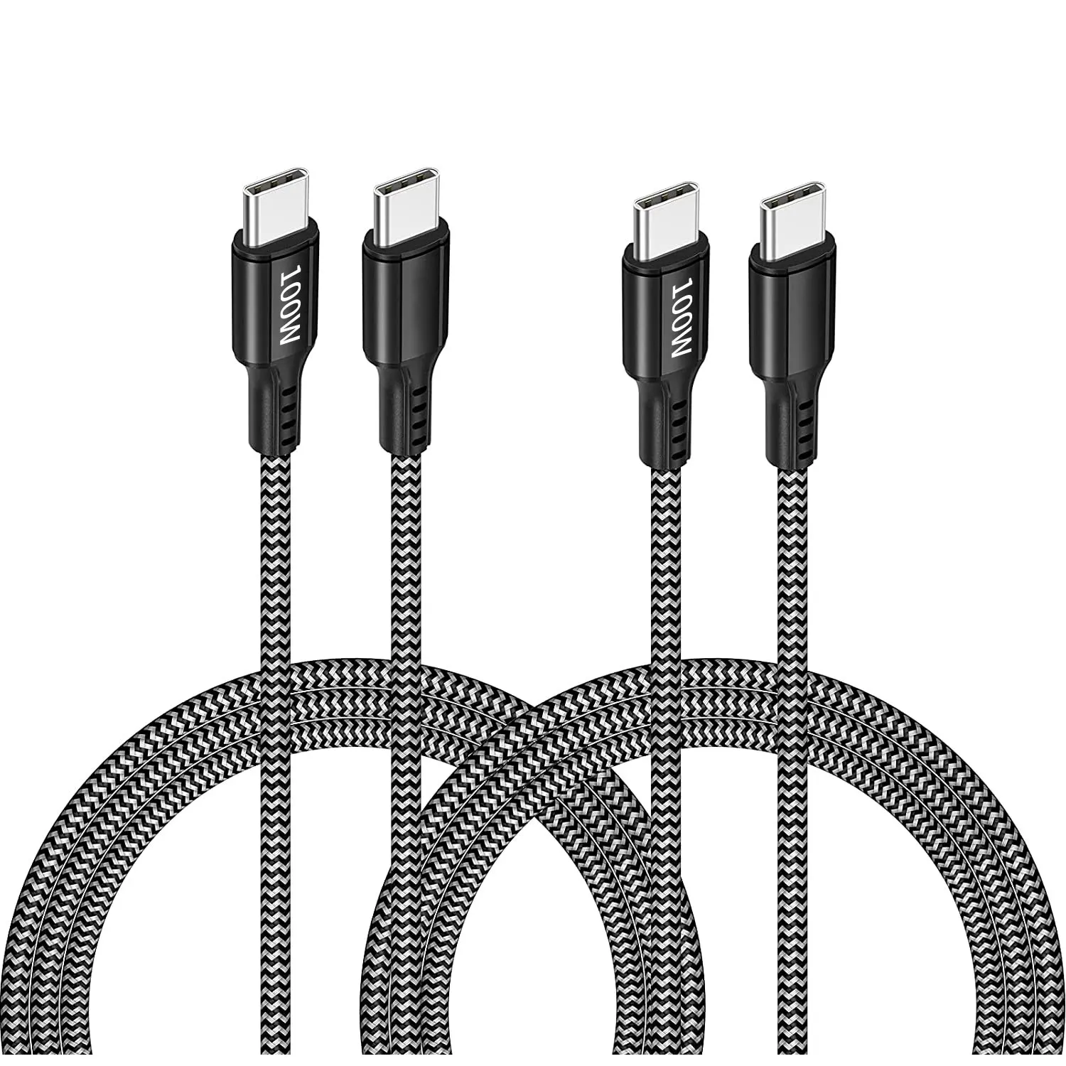 Cable USB C a USB C, 100W de carga rápida PD 5A QC4.0 USB C, cable de datos tipo C trenzado de ...