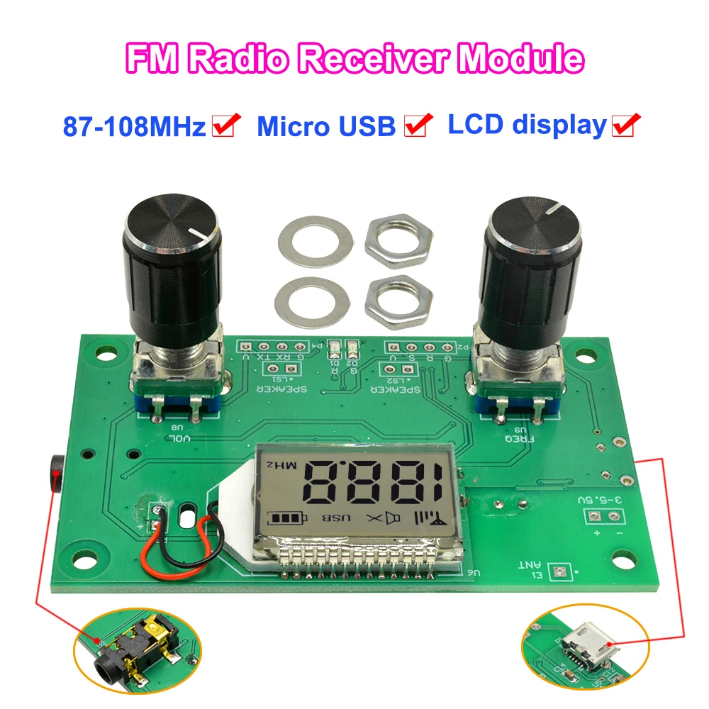 FM Radio Receiver Module 87-108MHz Frequency Modulation Stereo ...