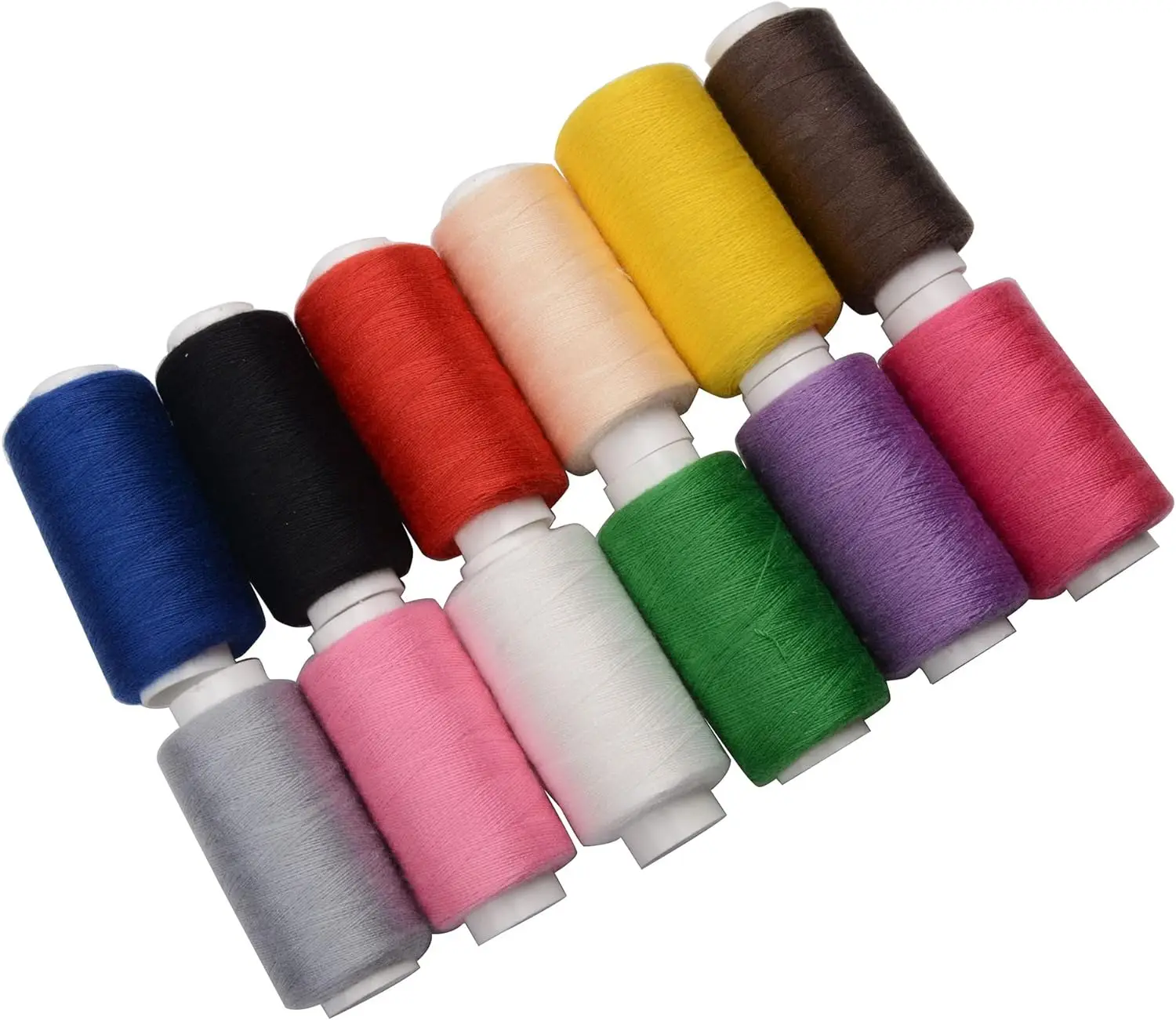 12-Color-Set-of-Polyester-All-Purpose-Sewing-Threads-Prewound-Bobbin ...