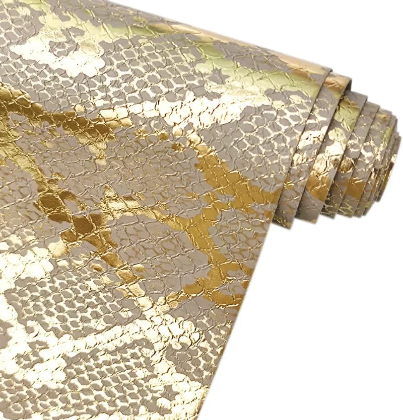 Metallic-Snakeskin-PU-Leather-30x135cm-Glory-Color-Embossed-Grain-Faux ...