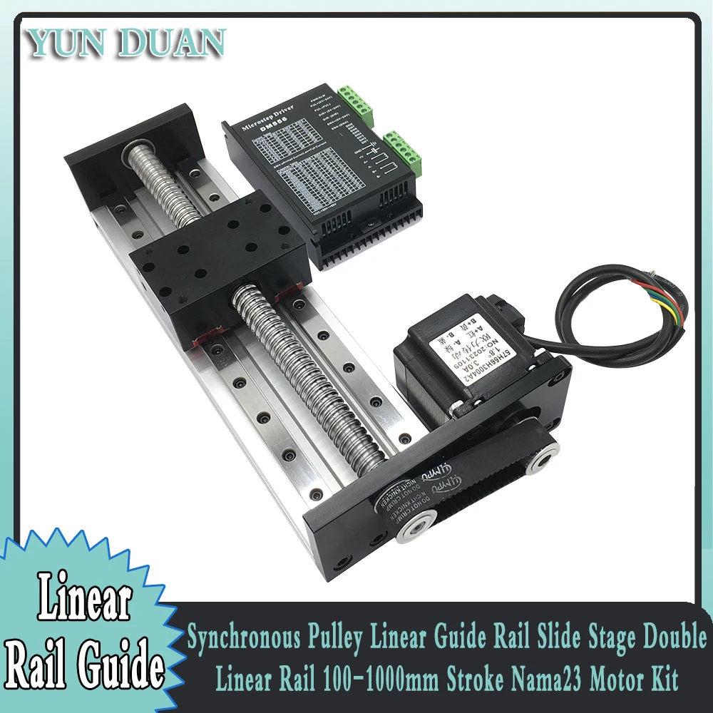 Synchronous-Pulley-Linear-Guide-Rail-Slide-Stage-Double-Linear-Rail-100 ...