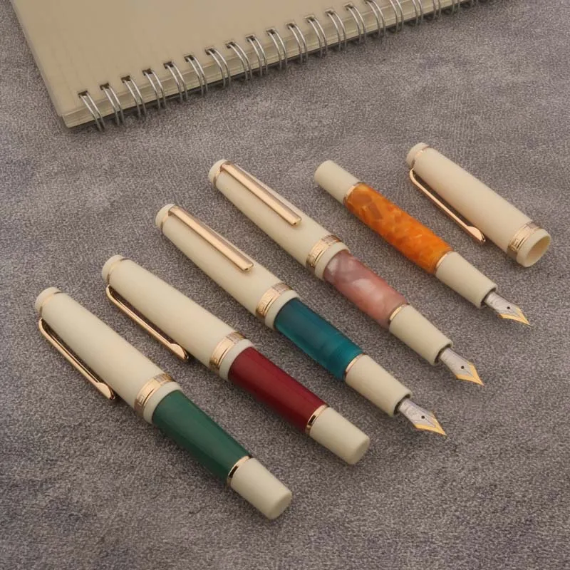 Brand-JinHao-82-Mini-Fountain-Pen-Acrylic-Plastic-Ink-Pen-Spin-Golden ...