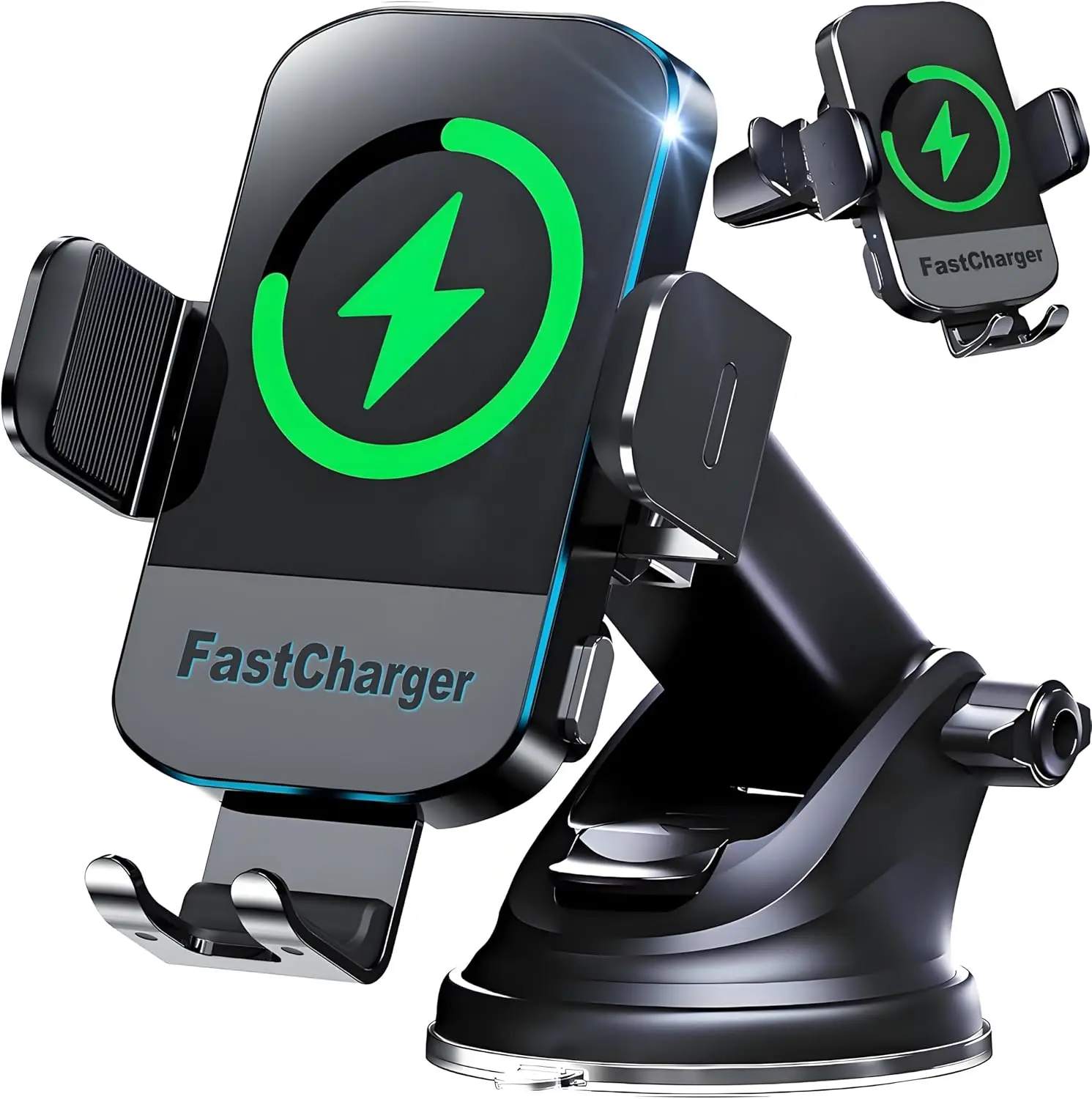 Wireless Car Charger, 2025 Upgrade 15W Fast Charging Auto Clamping Car ...