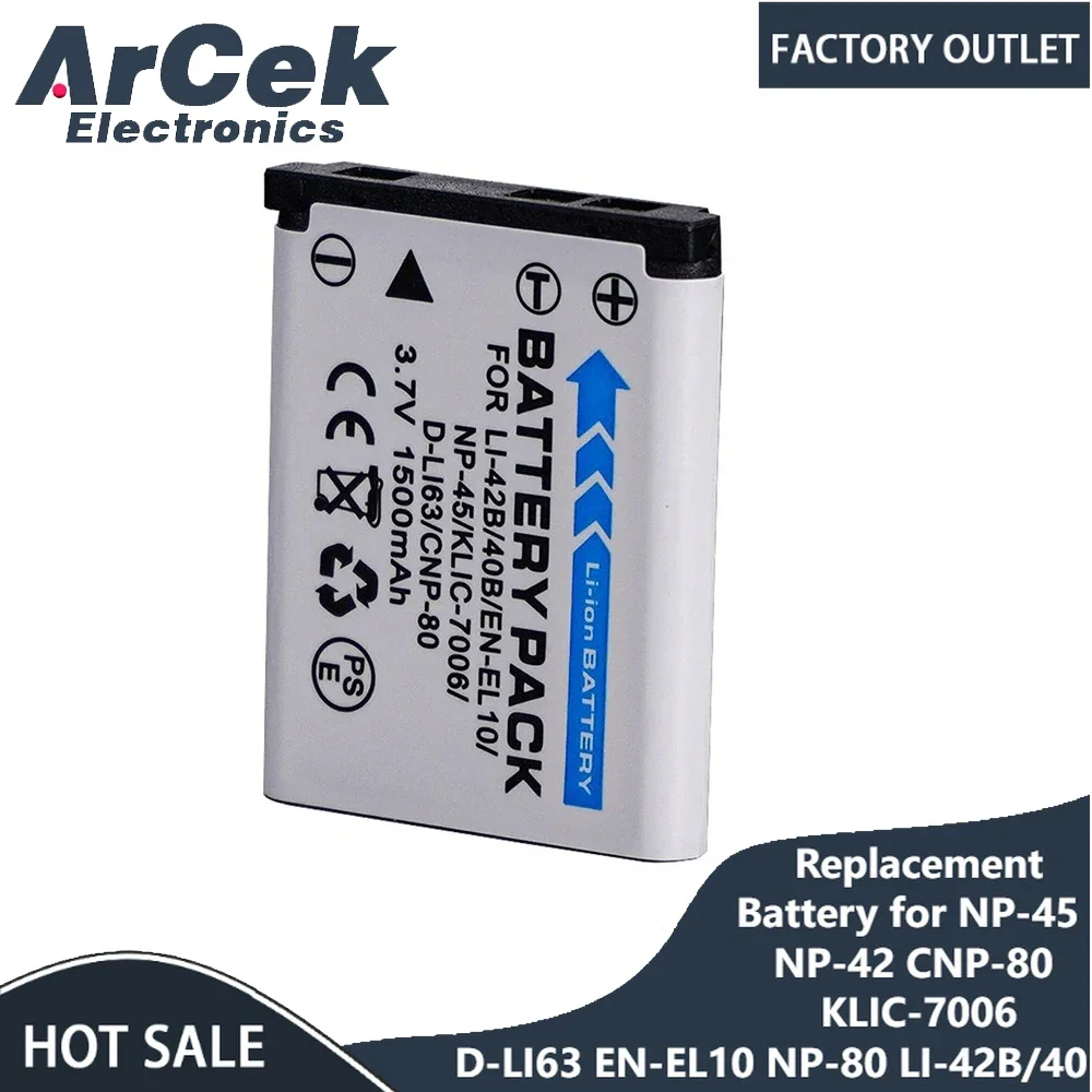 Replacement Battery Brand New for Fuji NP-45 NP-42 CNP-80 KLIC-7006 D ...