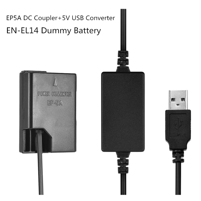 USB-Adapter-Charging-Cable-EN-EL14-Dummy-Battery-EP-5A-DC-Coupler-for ...