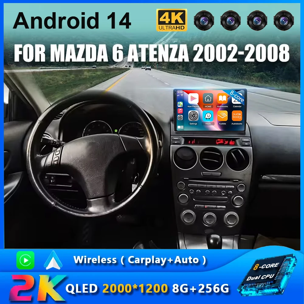 Android-14-Car-Stereo-Multimedia-For-Mazda-6-2002-2003-2004-2005-2006 ...