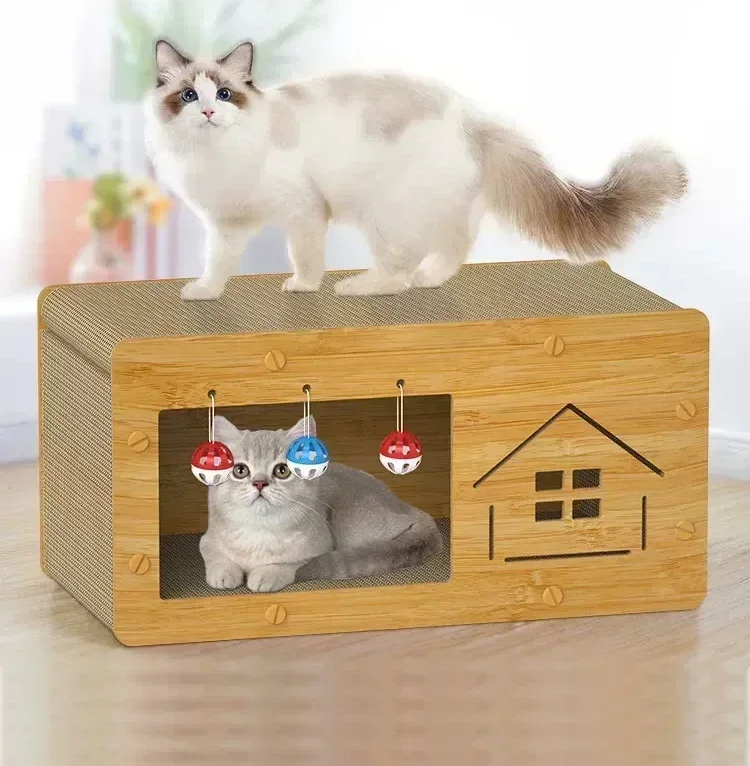DIY-Pet-House-Cat-Scratch-Board-Cardboard-Kitten-Toy-Creative-Nest ...