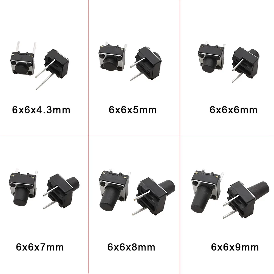Electronic Component Switches 50pcs Vertical Round Micro Switches ...