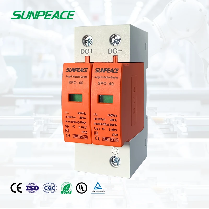 AC DC SPD 2P 3P 4P 20KA 40KA 275V 385V 500V 600V 1000V House Lightning ...