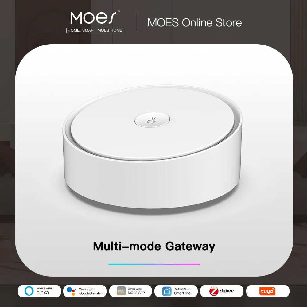 MOES Smart Multi-mode Gateway ZigBee 3.0 WiFi Bluetooth Mesh Hub Work ...