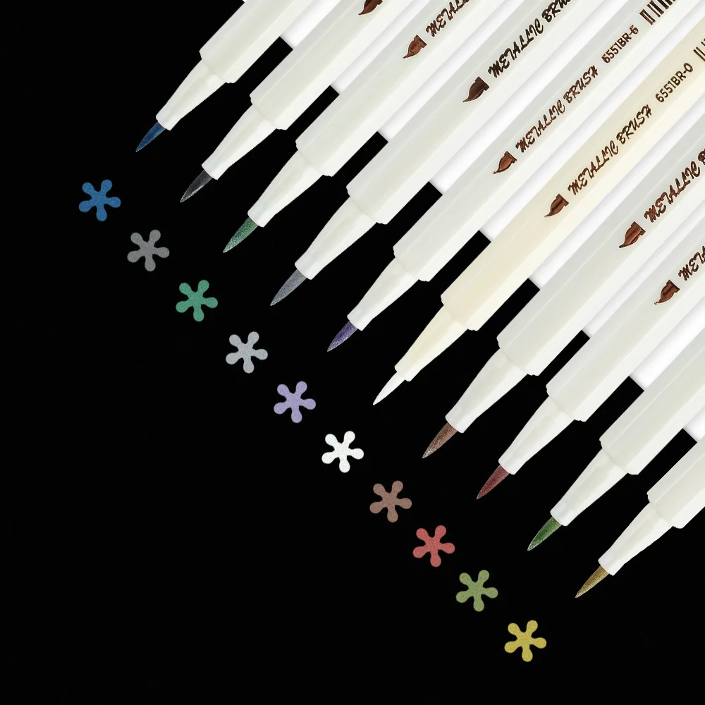 10 Colors Sta Metallic Marker Pen Scrapbooking Crafts Card Making Brush ...