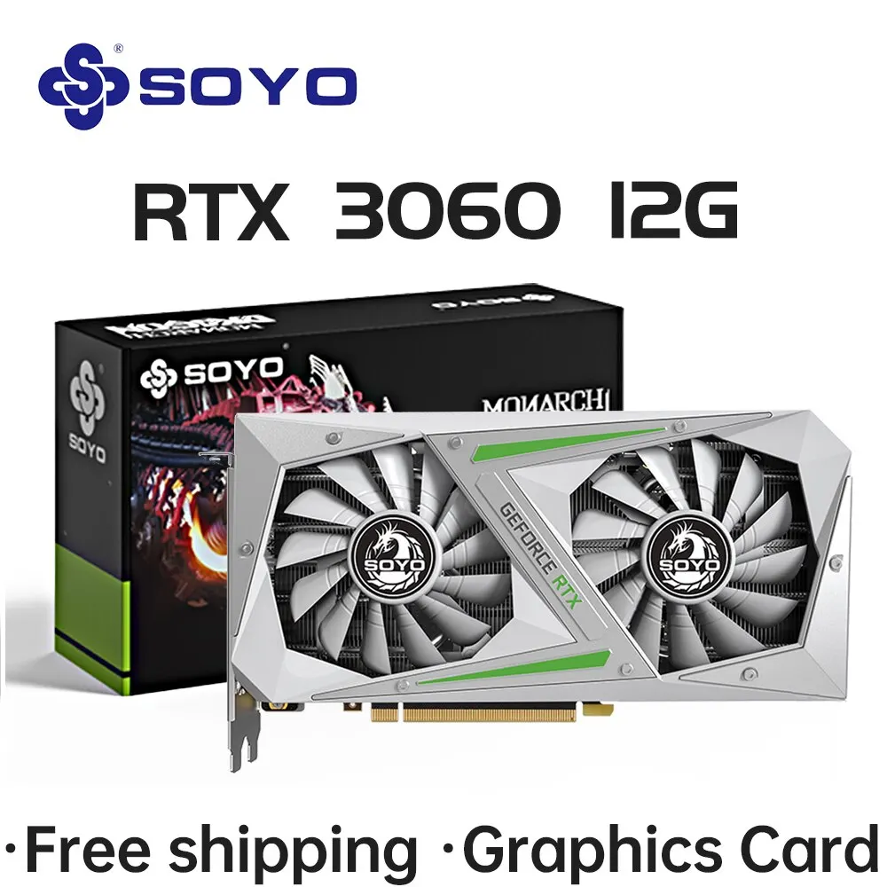 SOYO New Gaming Graphics Cards NVIDIA GeForce RTX 3060 12GB GDDR6 192 ...