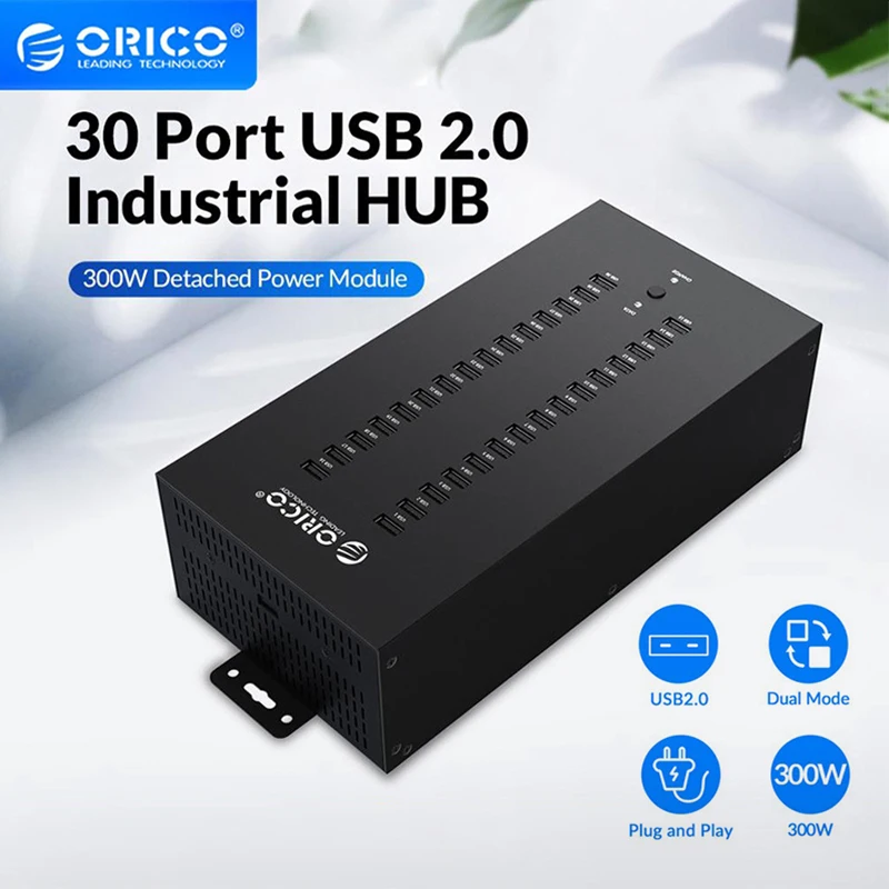 Orico usb hub 30 port usb2.0 industrial divisor com 300w de energia separada u disco lote cópia ...
