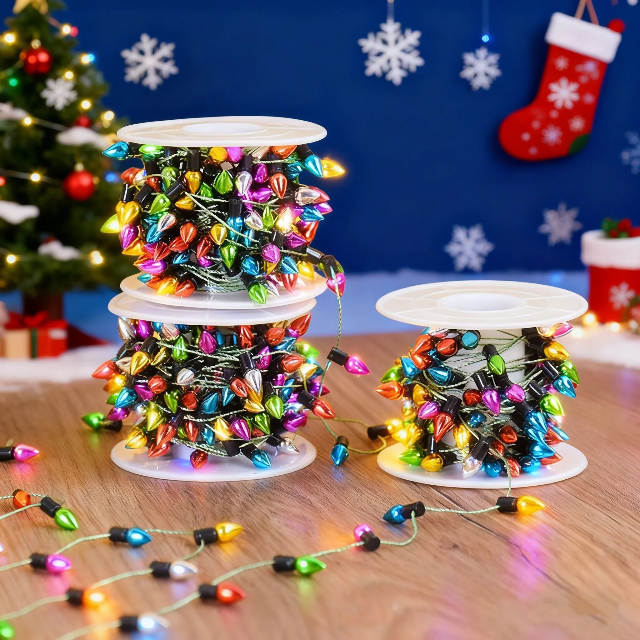 5/10m Roll Colorful Bulbs String Garland Christmas Bead Chains DIY ...