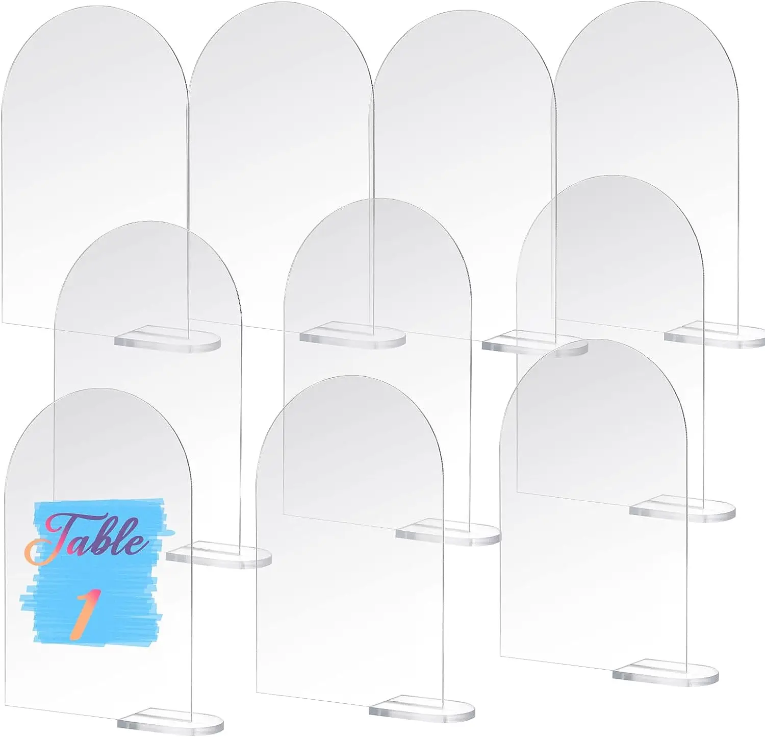 Panneau-acrylique-en-arc-transparent-avec-support-panneaux-de-nom ...