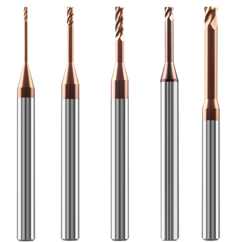 KLOT Extended Reach Corner Radius TiCN Coated Solid Carbide End Mill 1 1.5 2 3mm R0.1 R0.2 R0.3 ...