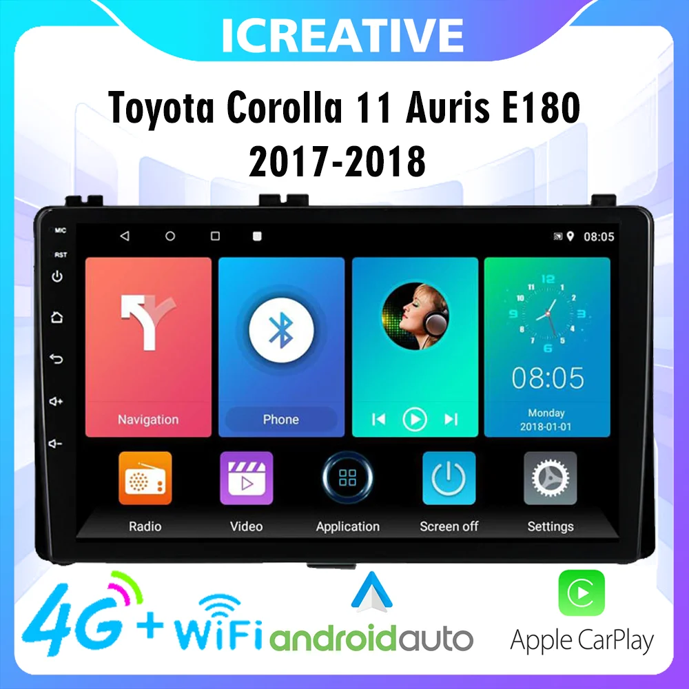 2-Din-Android-Car-Radio-Stereo-For-Toyota-Corolla-11-Auris-E180-2017 ...