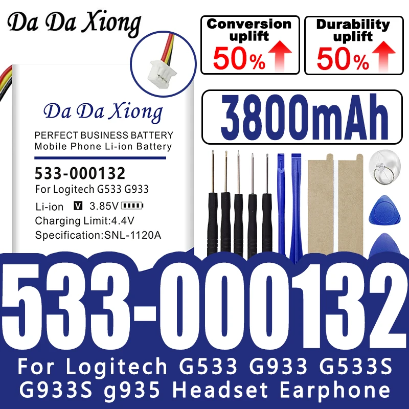 New 3800mAh 533-000132 Mouse Battery For Logitech G533 G933 G533S G933S ...
