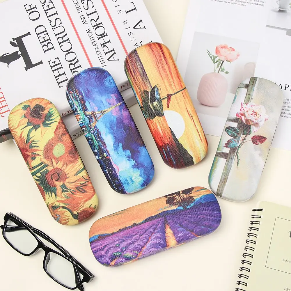 Oil-Painting-Art-Glasses-Case-Box-Hard-Leather-Reading-Glasses-Case ...