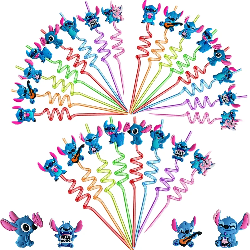 8PCS-Stitch-Reusable-Straw-Cartoon-Disney-Birthday-Party-Supplies ...