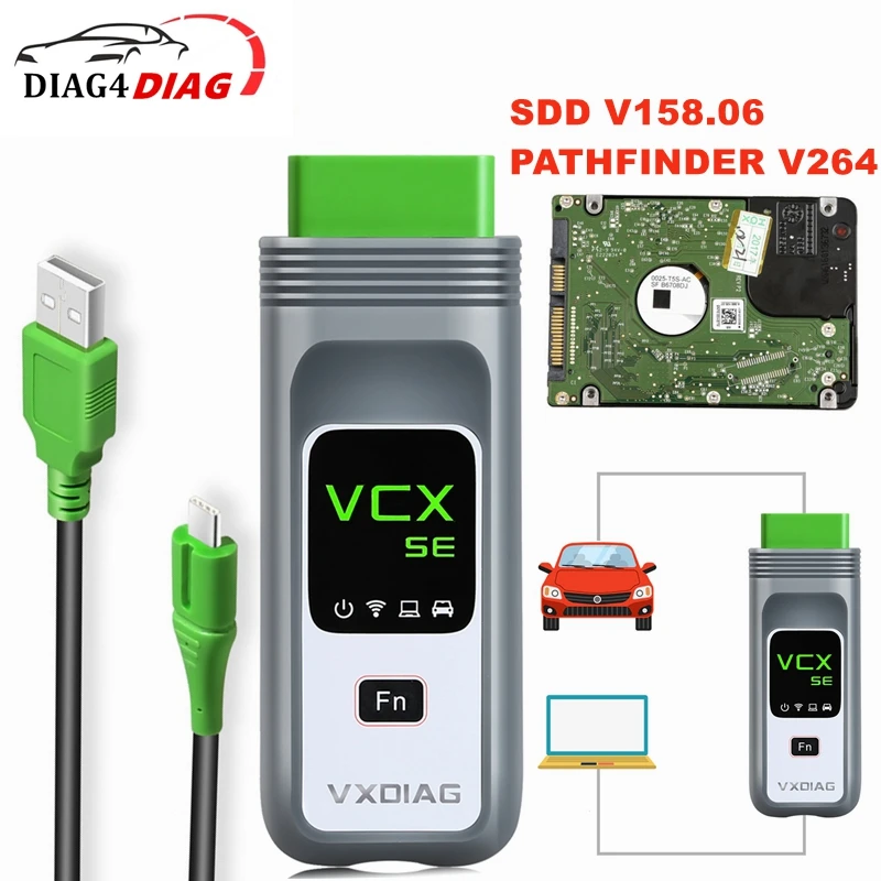 New VXDIAG VCX SE For JLR For Jaguar Car Diagnostic Tool Support SDD ...