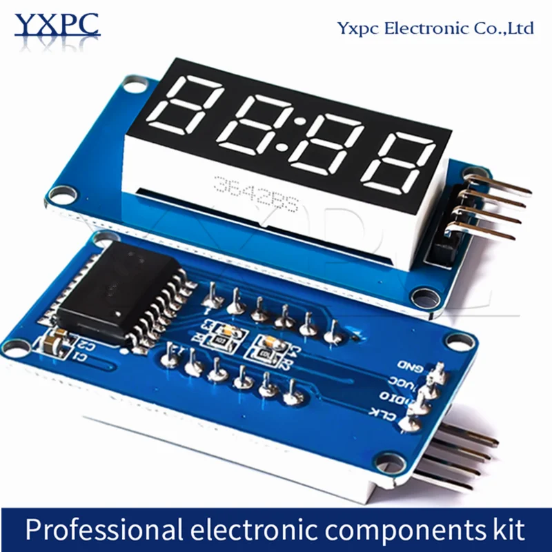 LEDディスプレイモジュールtm1637,arduino 7セグメント用,4ビット,0.36インチ,赤いノード,デジタル真空管,4つのシリアルドライバー,1個