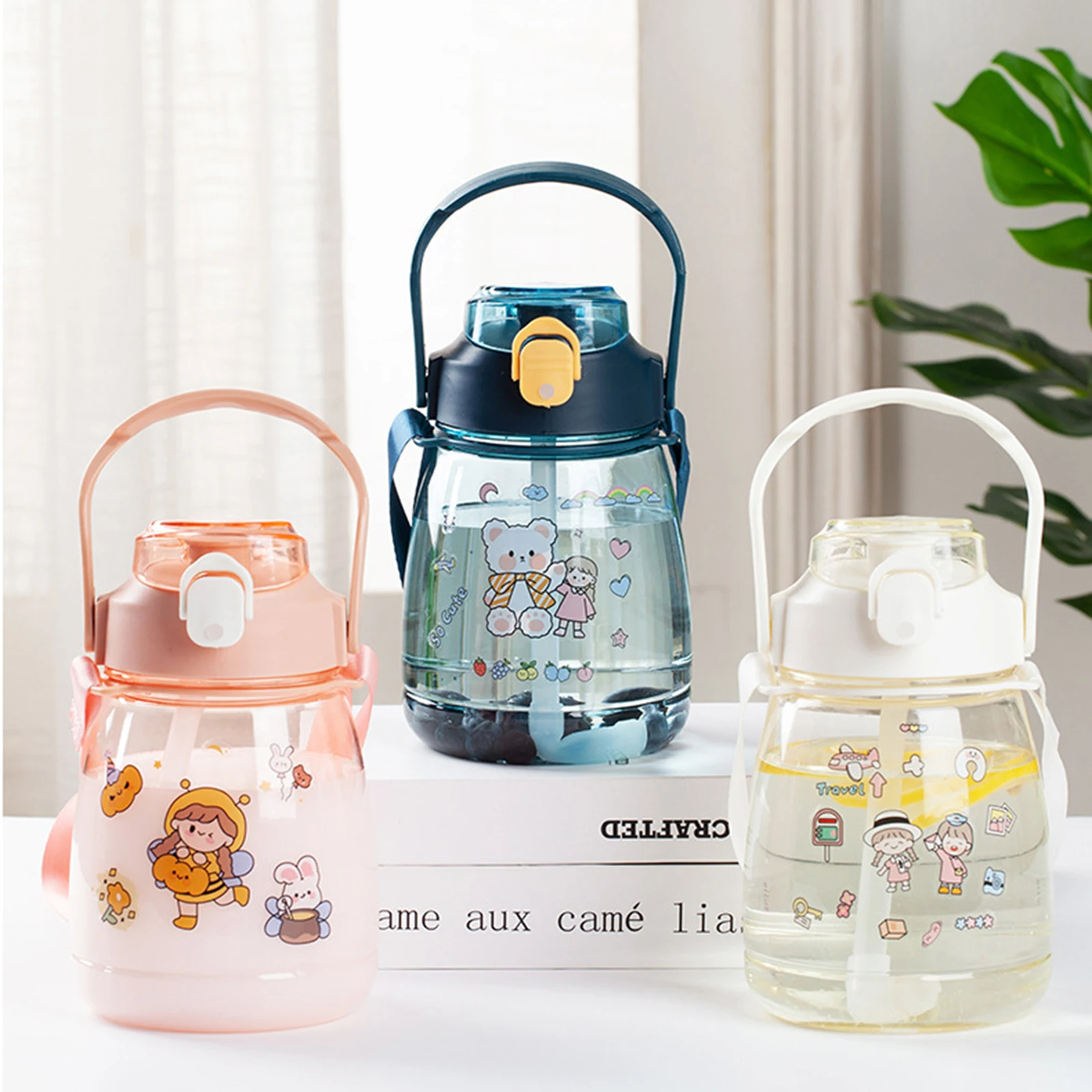 1300ml Large Capacity Water High Temperature kawaii Bottle Big Belly ...