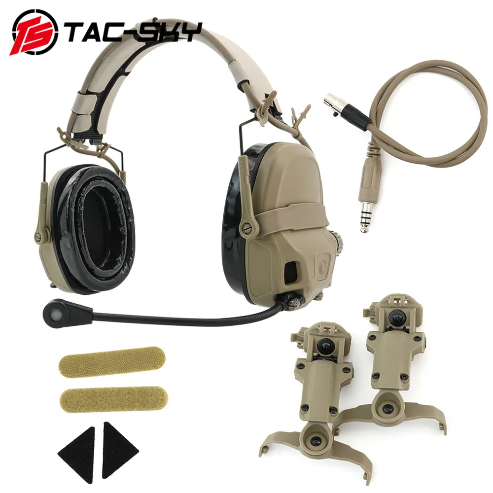 TS TAC-SKY AMP Tactical Communication Headset with ARC Track Helmet ...