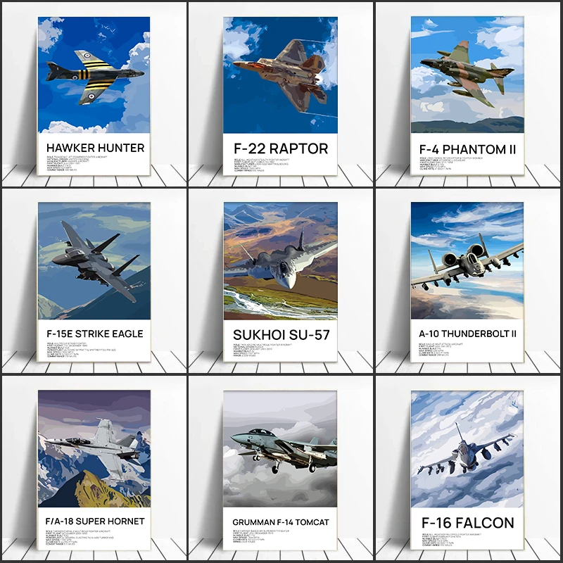 Fighter-Aircraft-Sukhoi-Su-57-Poster-Prints-Canvas-Painting-Wall ...
