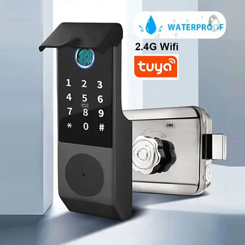 Wifi-Tuya-Smart-Lock-Waterproof-Outdoor-Home-Security-Lock-Battery ...