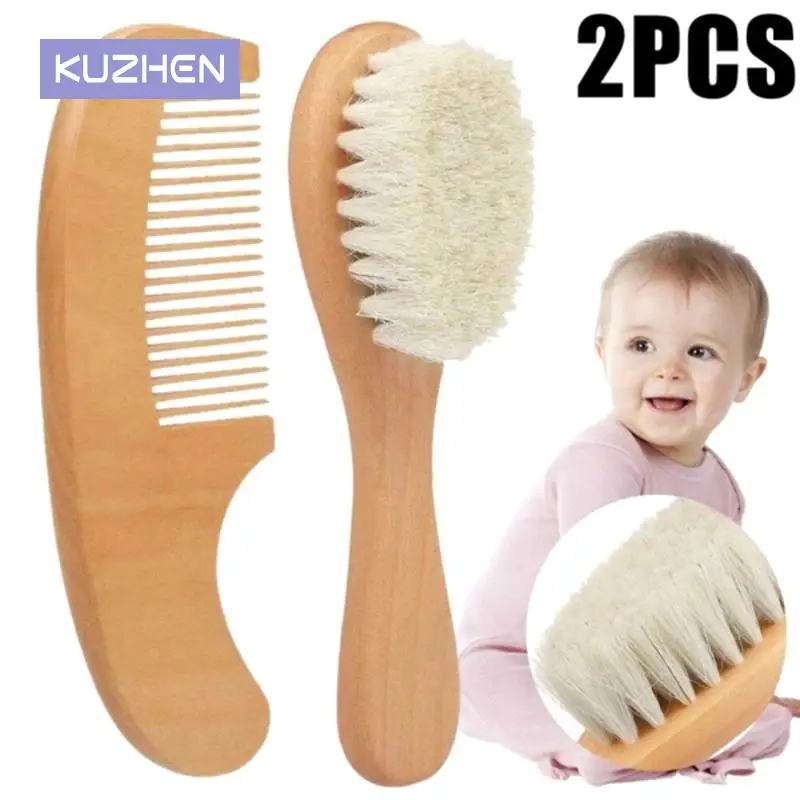New-Baby-Care-Pure-Natural-Wool-Baby-Wooden-Brush-Comb-Brush-Baby ...