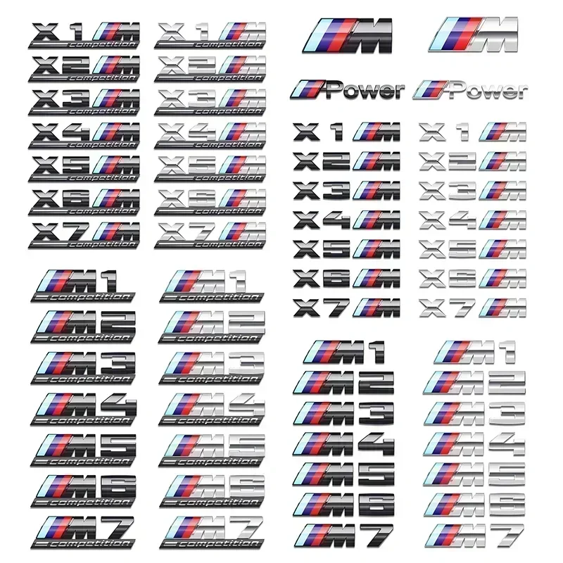 ABS Chrome car rear Trunk Emblem sticker styling power competition logo ...