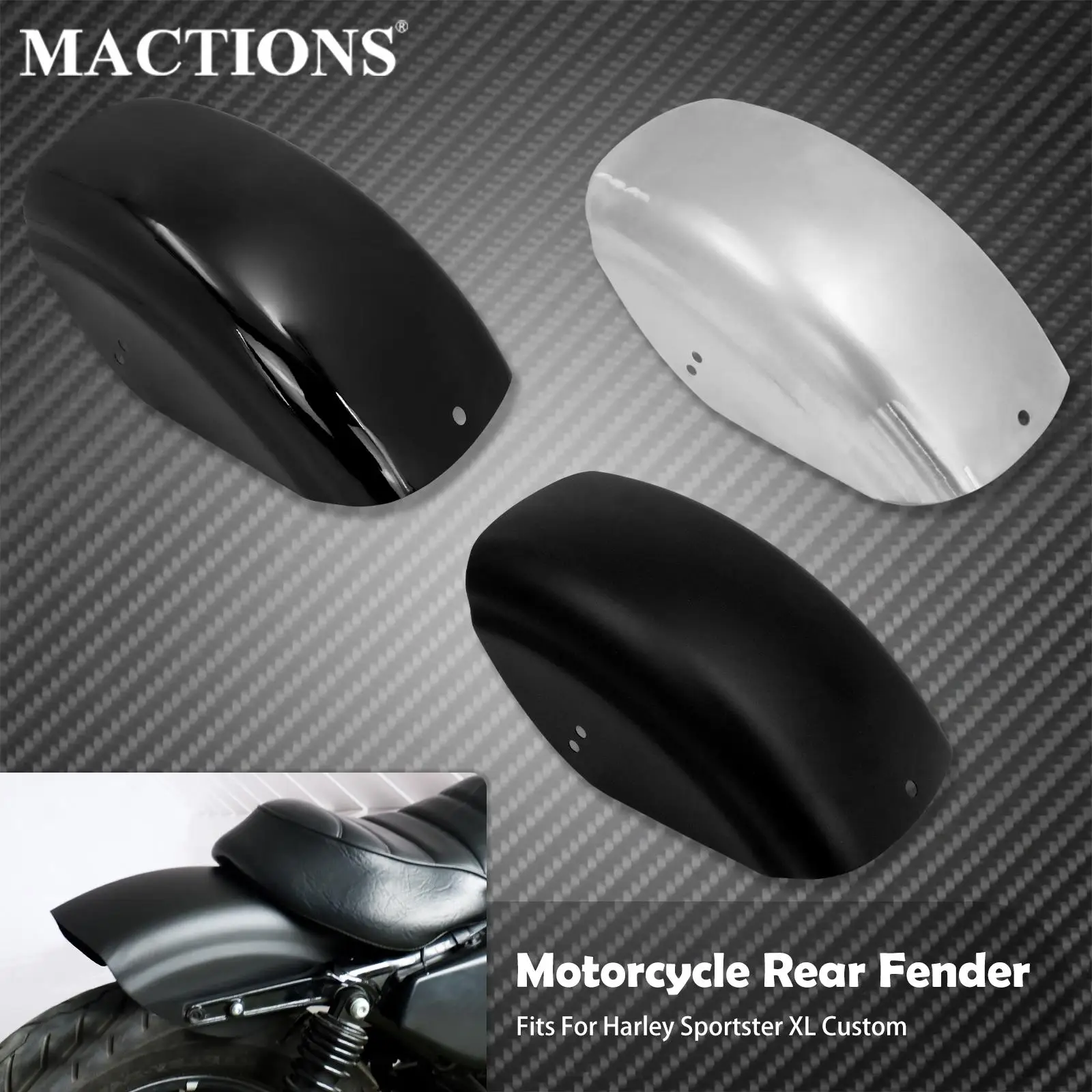 Motorcycle Short Flat Rear Fender Mudguard Bobber Cafe Racer Mudguard ...