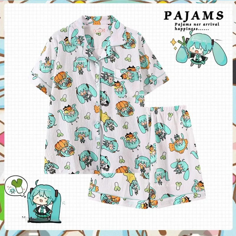 Hatsune-Miku-Cartoon-Women-s-Pajamas-Set-Sleepwear-Button-Down-Tops ...