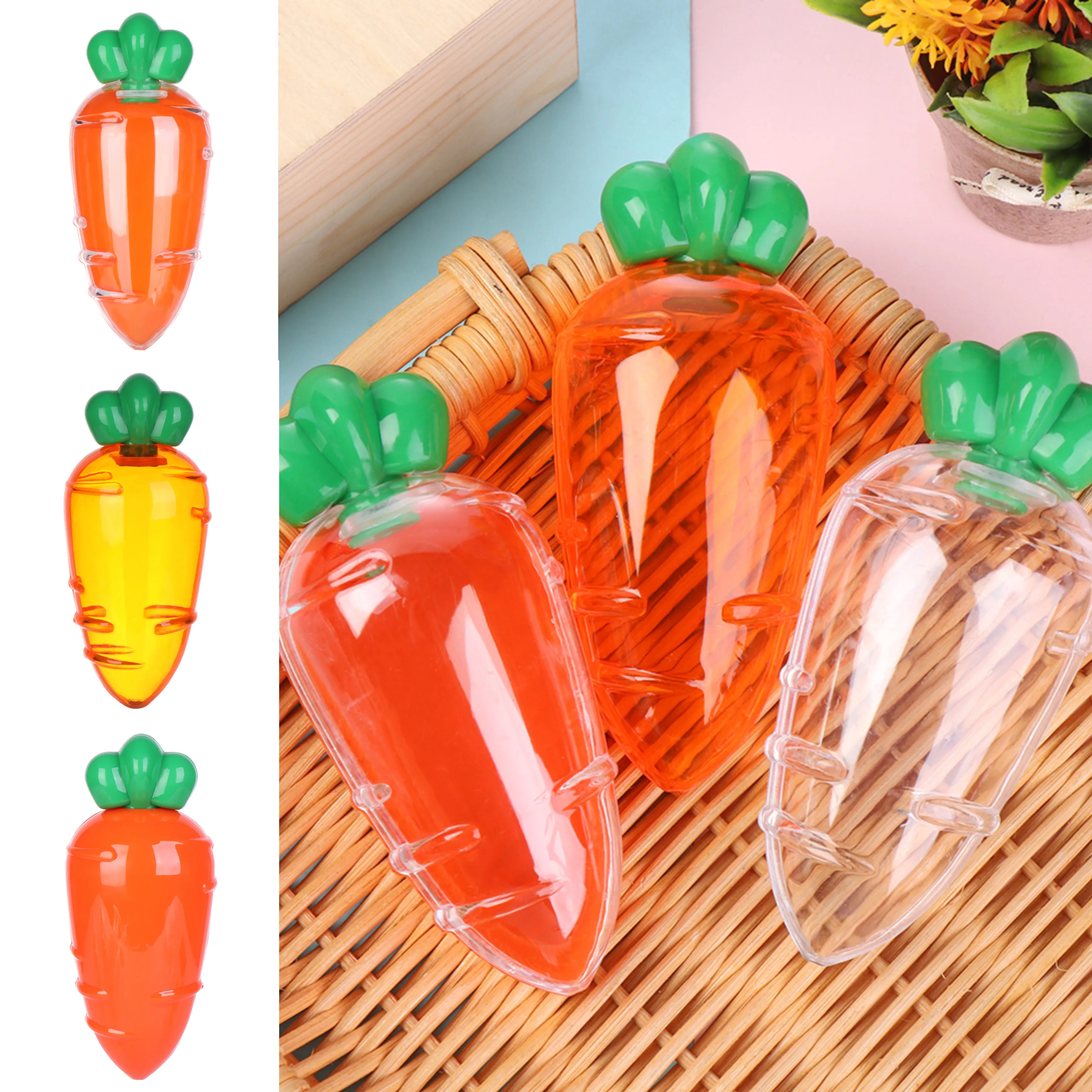 1pc Plastic Carrot Shaped Candy Box Clear Food Storage Case Creative ...