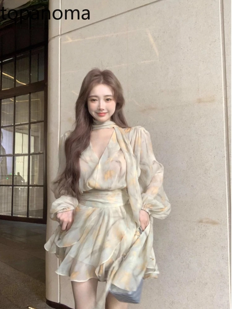 Topanoma-Mini-vestidos-con-estampado-Floral-para-mujer-vestido-de-noche-de-hada-Irregular-dulce ...