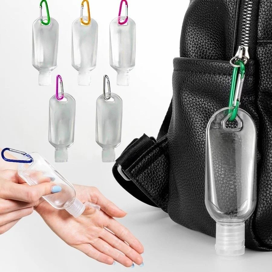 1-5pcs Travel Plastic Clear Keychain Bottles 50ml Leakproof Empty ...