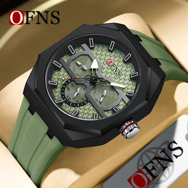 Quartz-watch-for-men-with-minimalist-stripes-three-eyes-and-six-needles ...