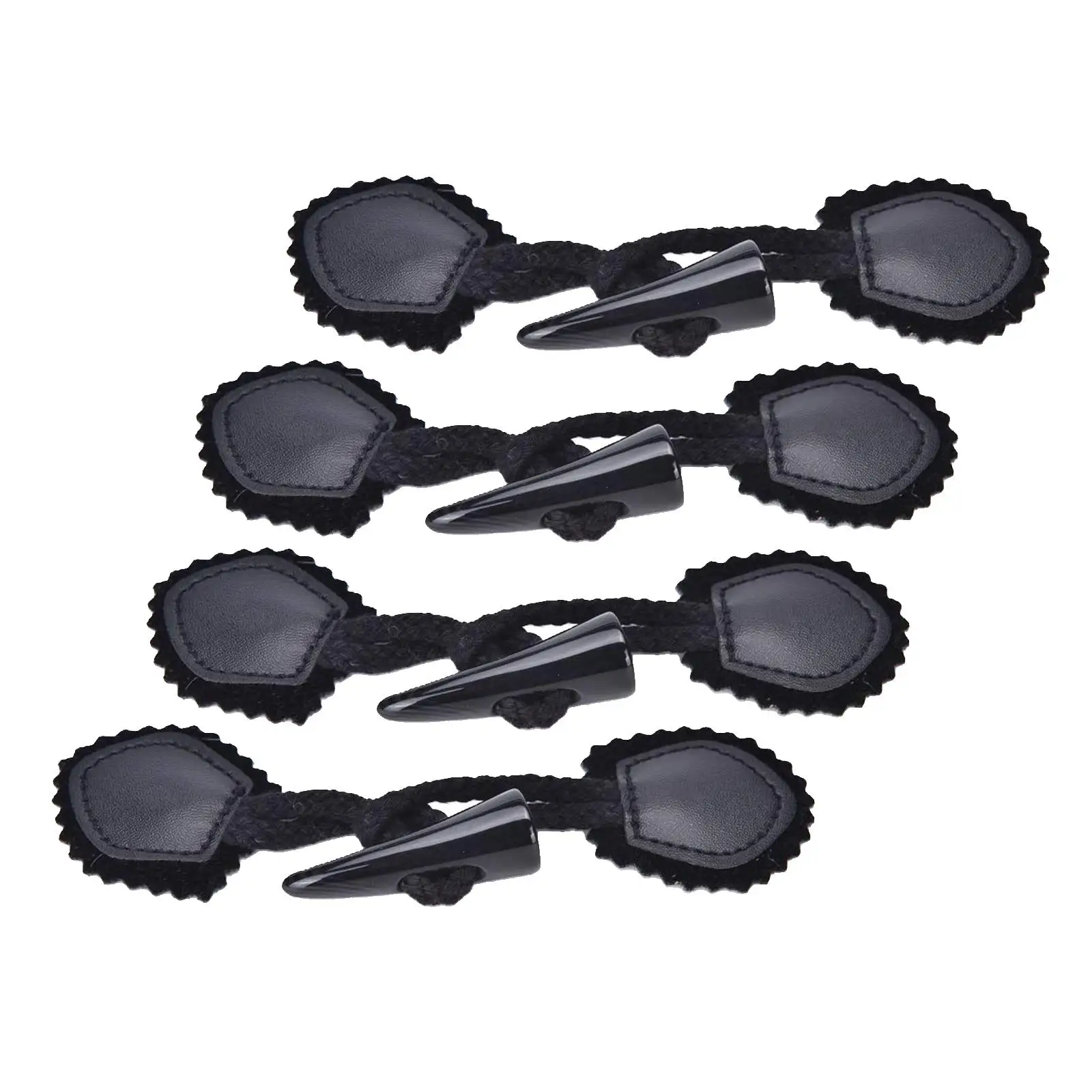 4-Pairs-Horn-Buttons-Duffle-Coat-Jacket-Fasteners-Toggle-with-Leather ...