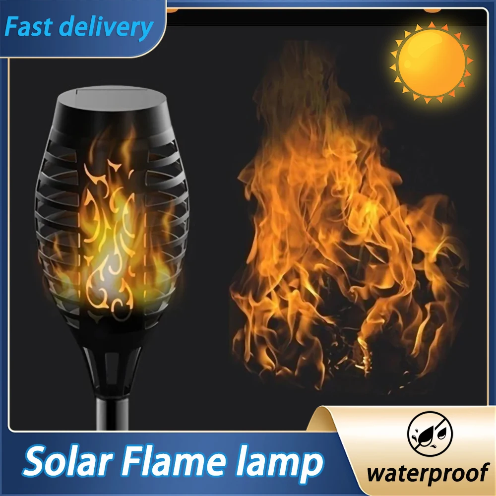 New-1-4-6Pcs-Solar-Flame-Led-Lights-Torch-Flickering-Light-Waterproof ...