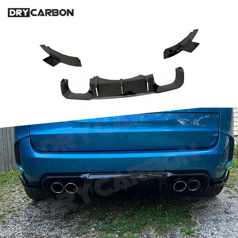 Rear Bumper Lip Spoiler Diffuser Side Splitters for BMW F85 X5M 2015 ...