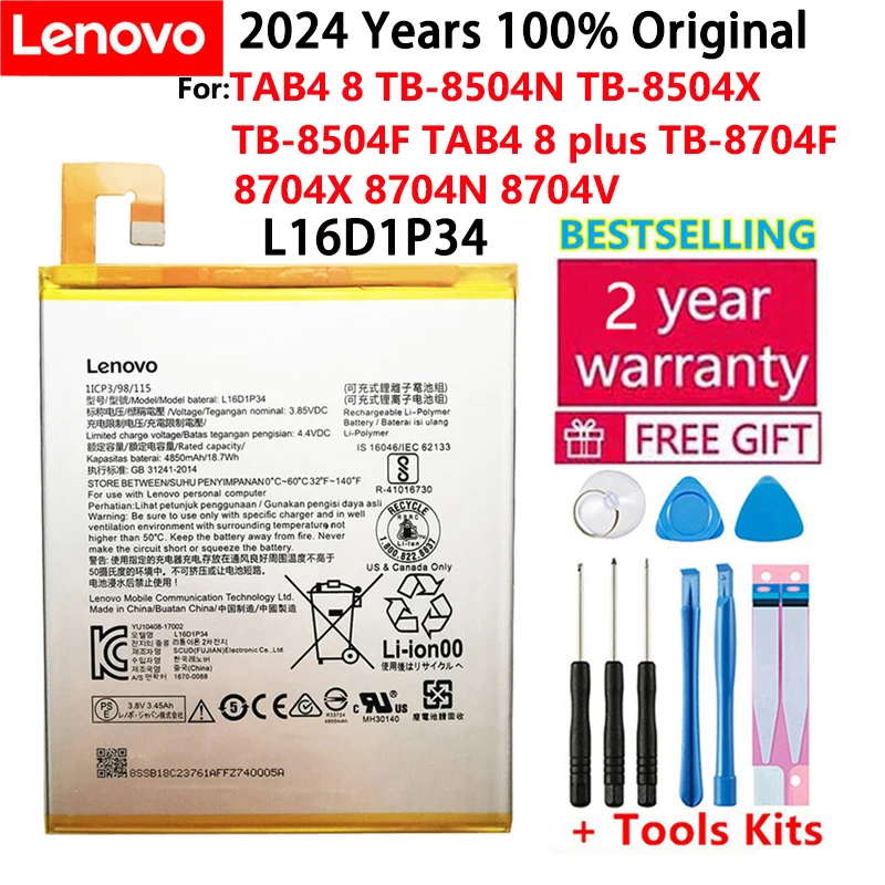 Bater-a-100-Original-para-Lenovo-TAB4-8-TB-8504N-TB-8504X-TAB4-8-plus ...