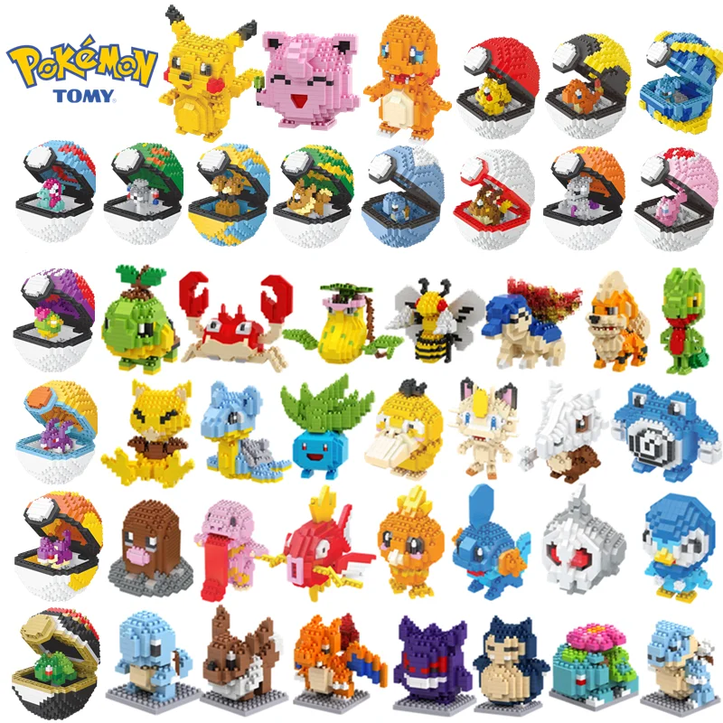 72 Styles Anime Pokemon Blocks Small Cartoon Mini Building Block ...
