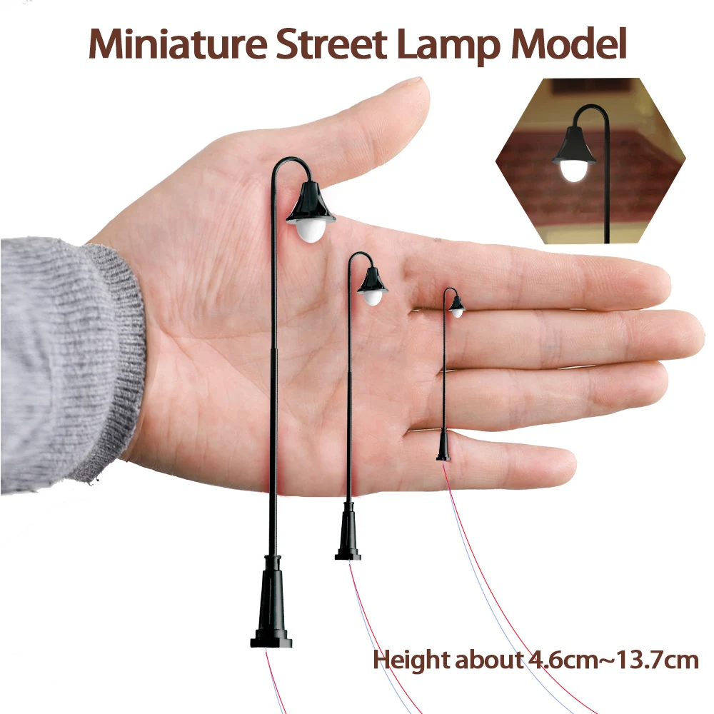 4-6-13-7cm-Miniature-Street-Lamp-Model-12V-Led-Lights-HO-Train-Railway ...